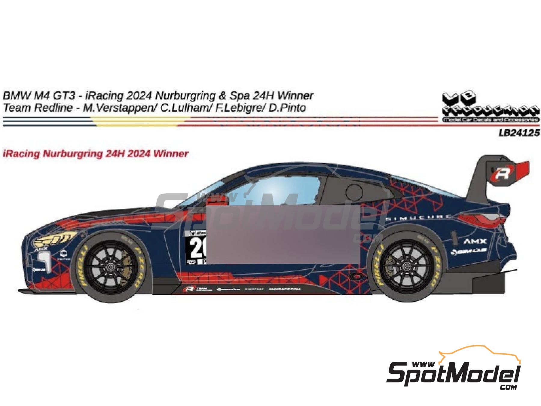 LB Production LB24125: Marking / livery 1/24 scale - BMW M4 GT3 Redline Team sponsored by RB ...
